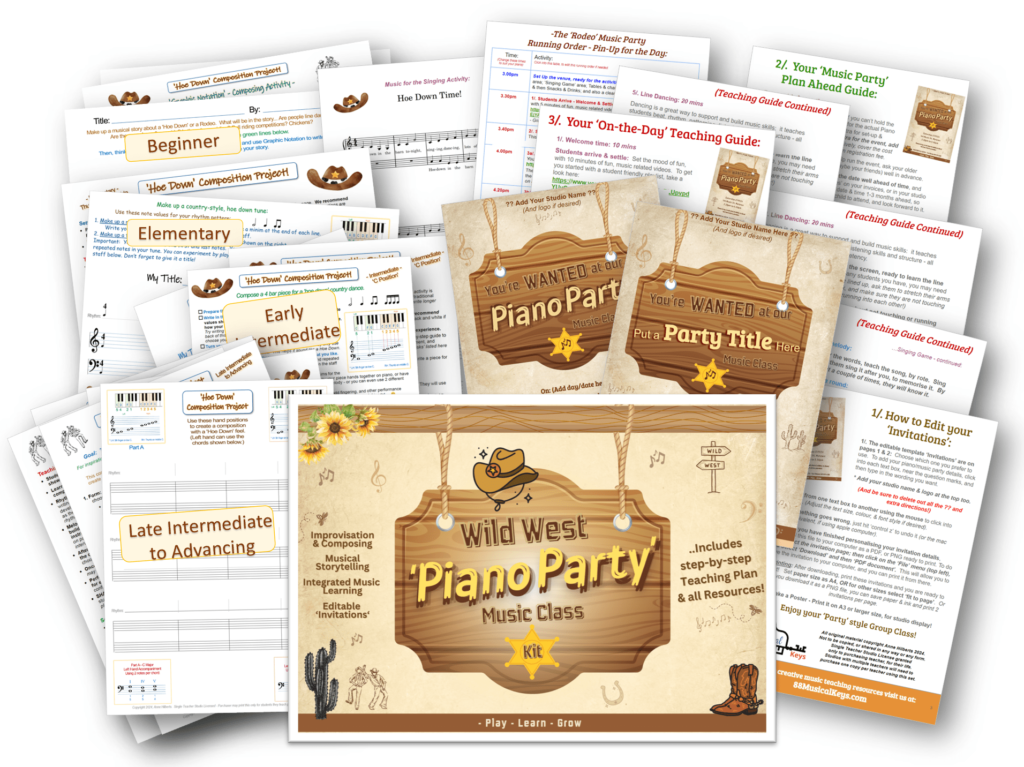 'Wild West' | Piano Party Kit 88 Musical Keys