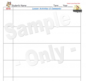 Music Teaching | Lesson Record Sheet 88 Musical Keys
