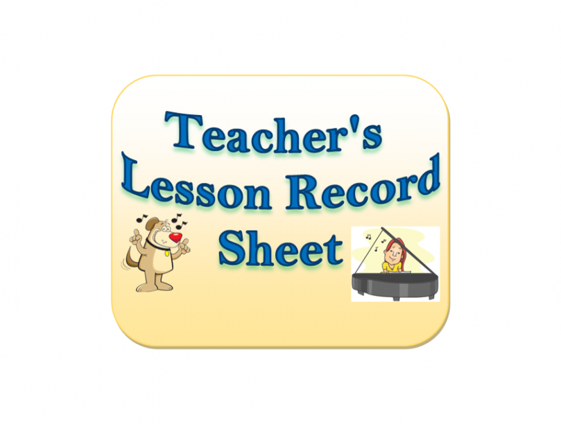 Music Teaching | Lesson Record Sheet 88 Musical Keys
