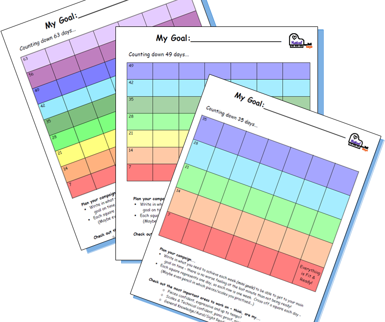 Practice Chart | 'My Goal' Countdown! 88 Musical Keys