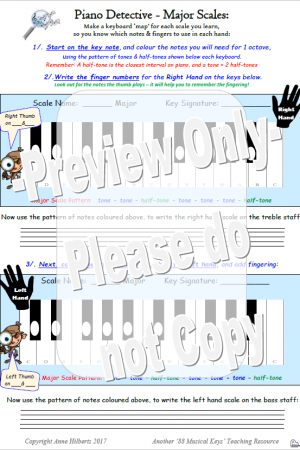 Piano Scales ‘Scales Detective’ Activity Sheet